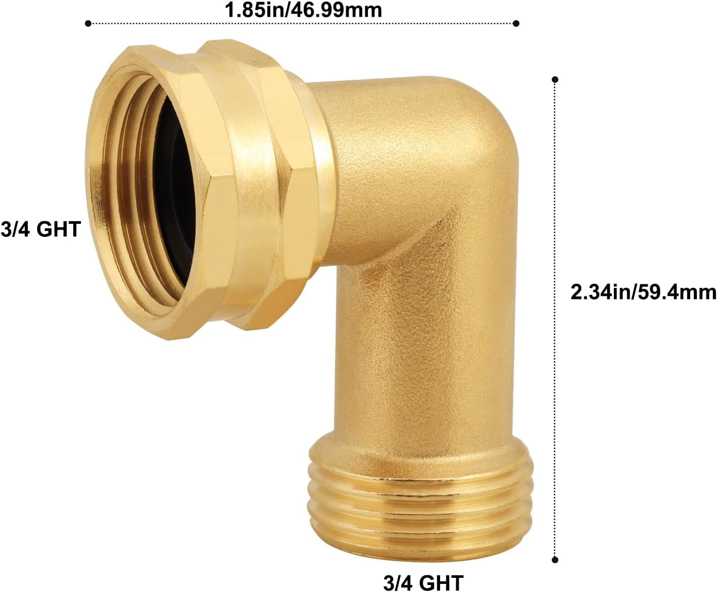NOSGQ-90 Degree Brass Full Flow Elbow Connector | 3/4" Solid Brass ...