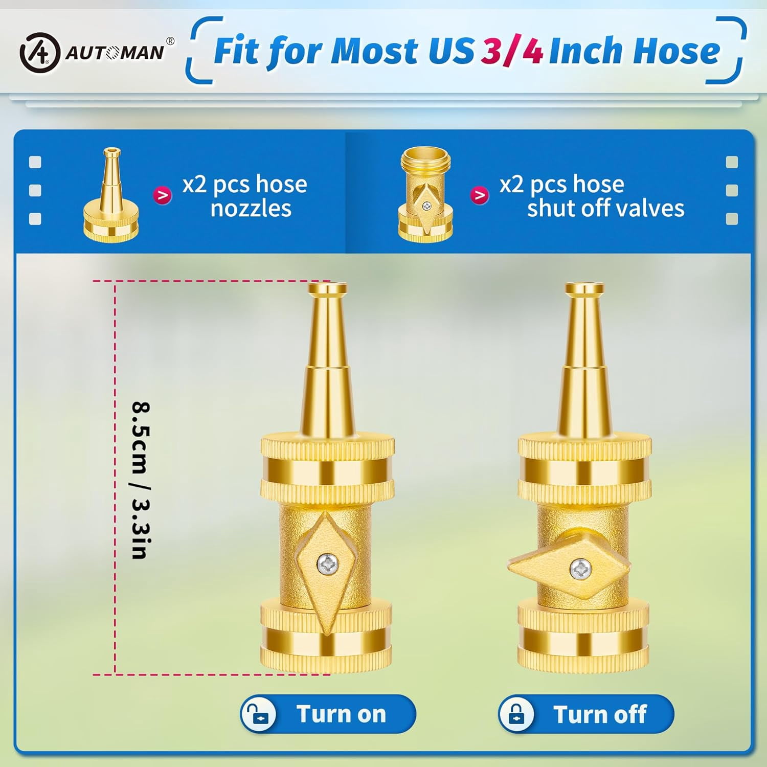 NOSGQ-Brass Hose Nozzle - High Pressure Jet Nozzle 4 Count (2 Set ...