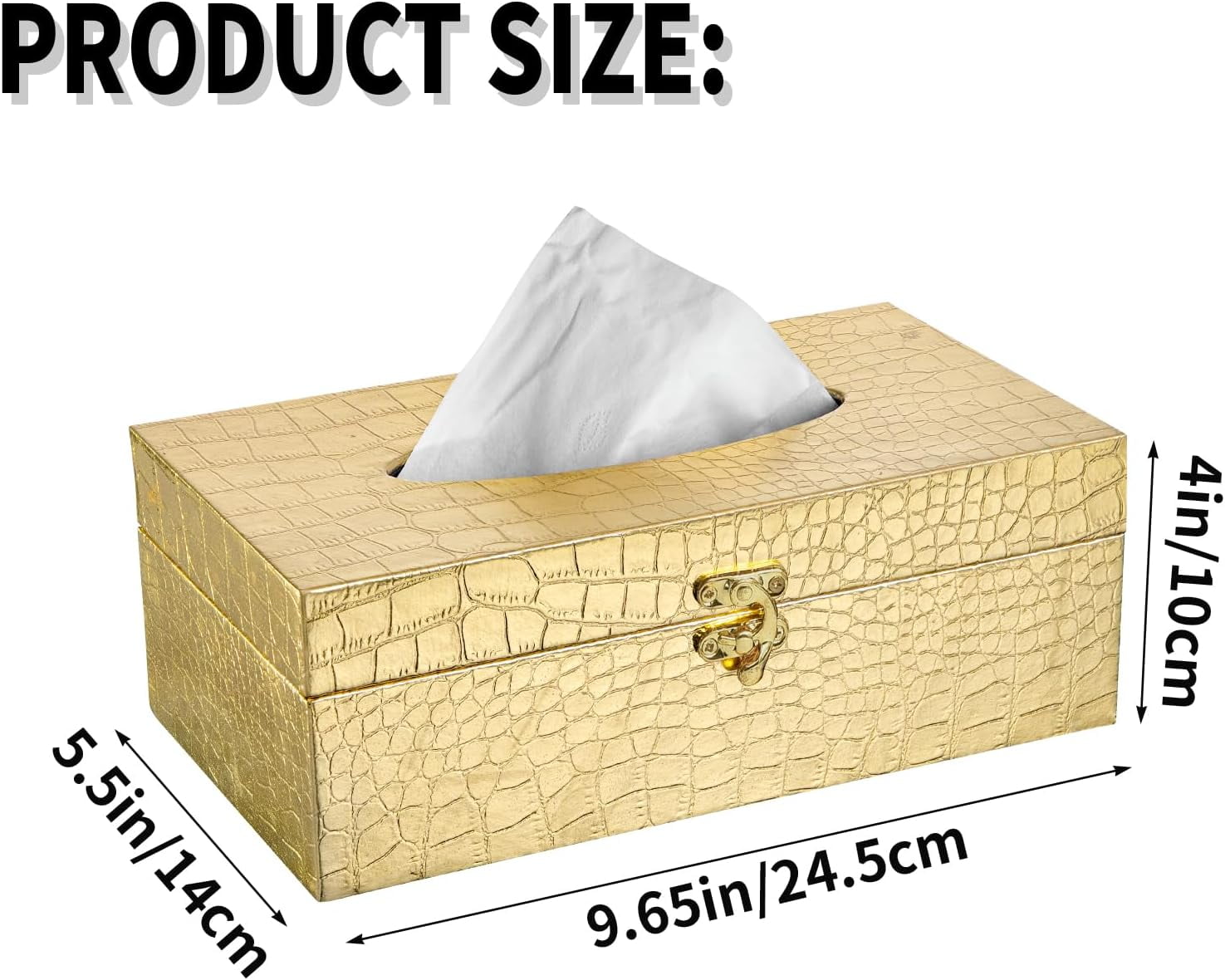 NOSGQ-Crocodile Leather Tissue Box Cover with Clasp – Modern Elegant ...