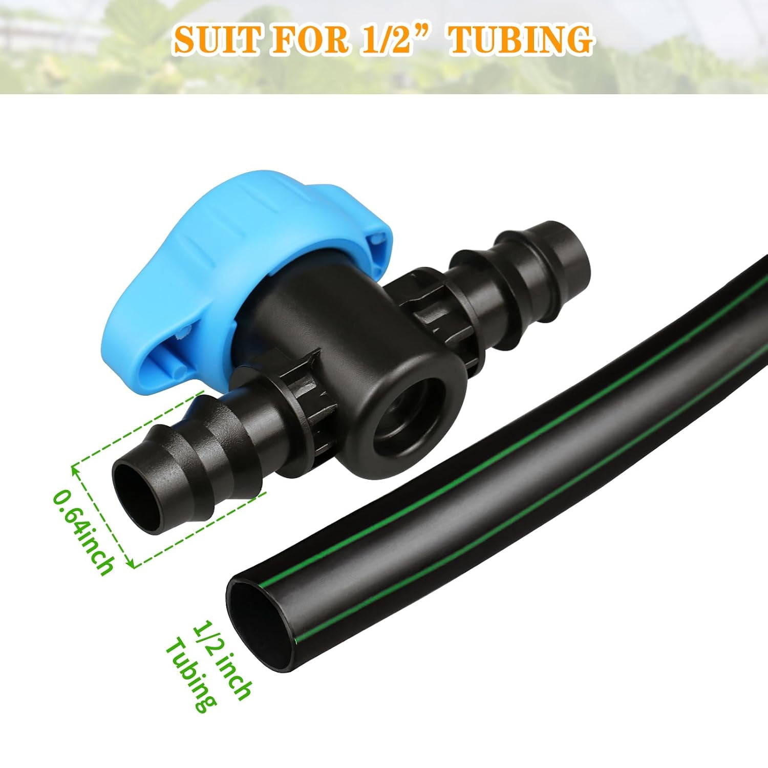 NOSGQ-Drip Irrigation 1/2" Barbed Valve: 12 Pack in-Line Ball Shut Off ...