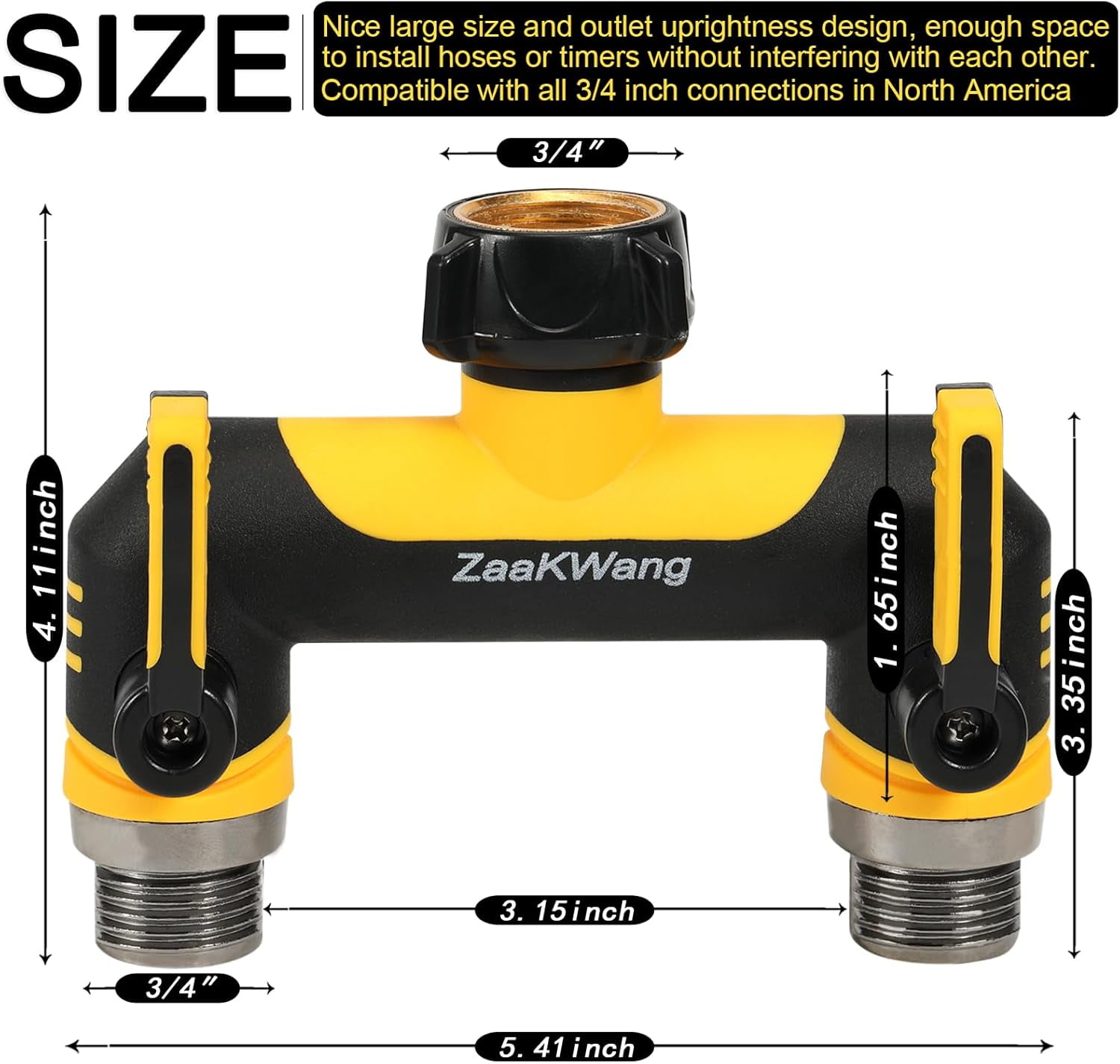 NOSGQ-Full Flow Heavy Duty Two - Way Hose Splitter, Rugged Garden ...