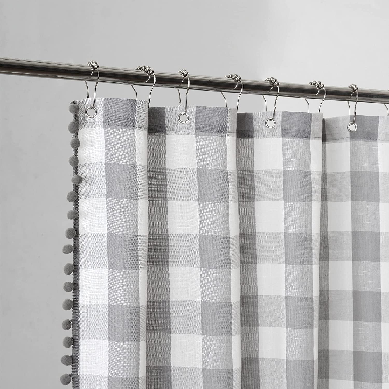 NOSGQ-Grey and White Buffalo Check Farmhouse Shower Curtain for ...
