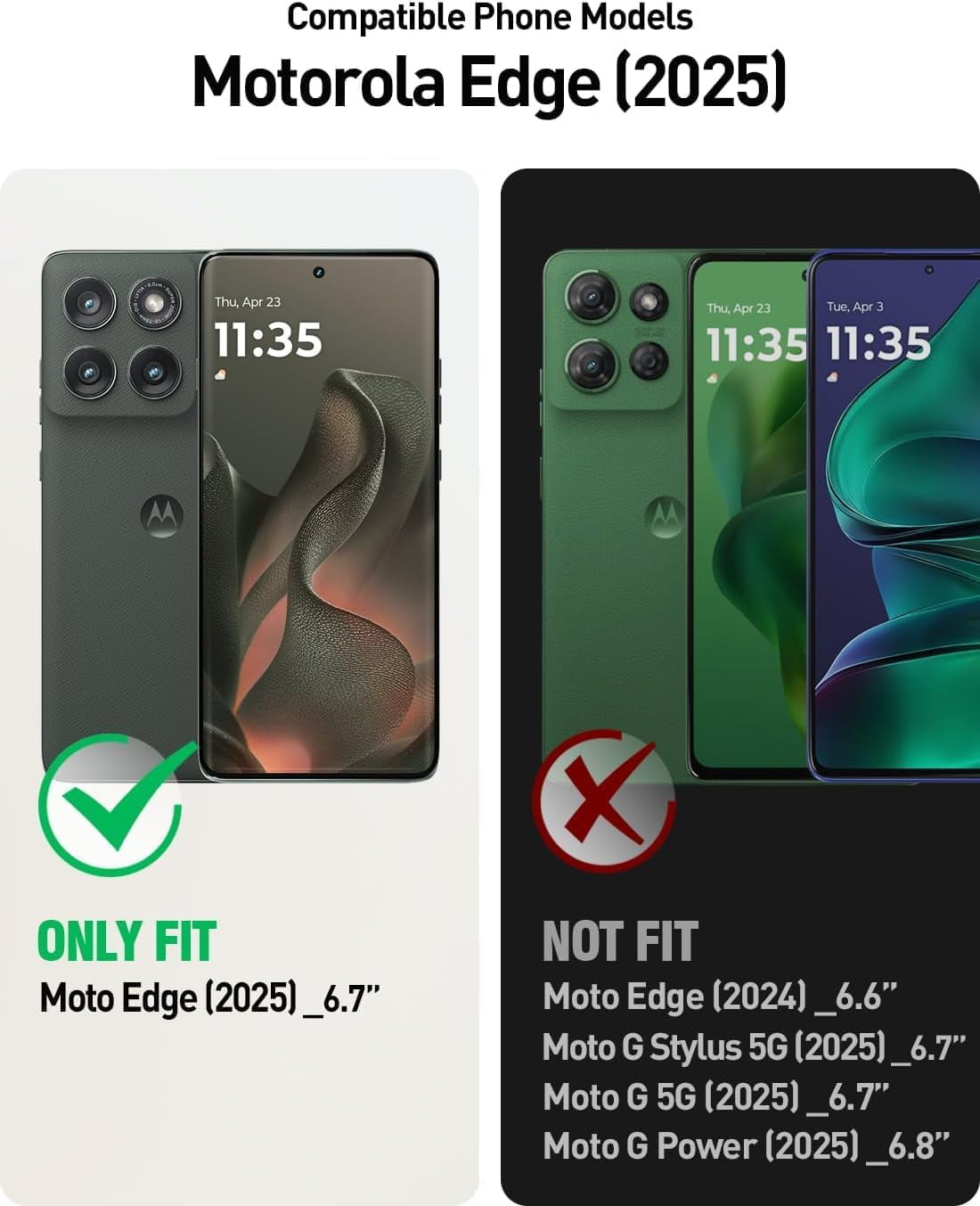 NOSGQ-Magnetic for Motorola Edge-2025 Case, Hot Pink | Compatible with ...