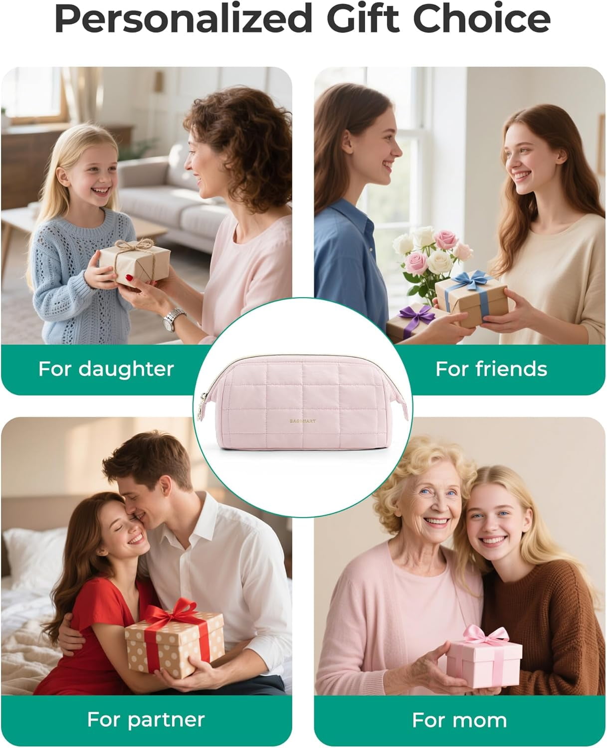 NOSGQ-Makeup Bag Travel Toiletry Bag, Puffy Padded Make Up Bags for ...