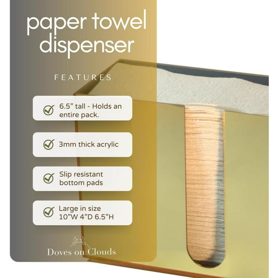 NOSGQ-Paper Towel Dispenser Countertop, Gold Paper Towel Holder ...