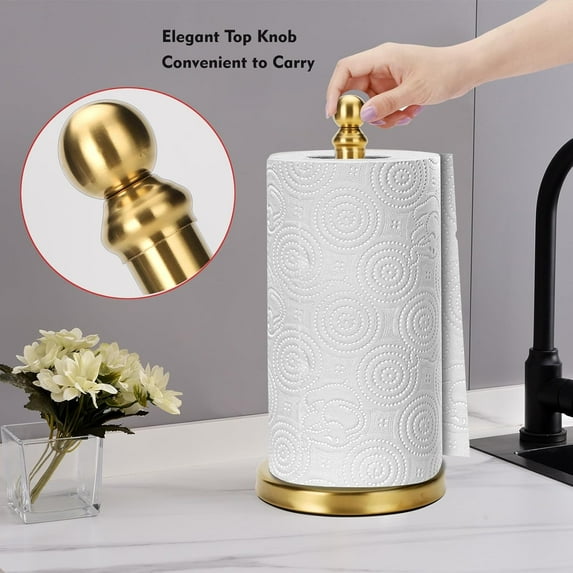 NOSGQ-Paper Towel Holder Stand, Gold Paper Towel Holder Countertop ...