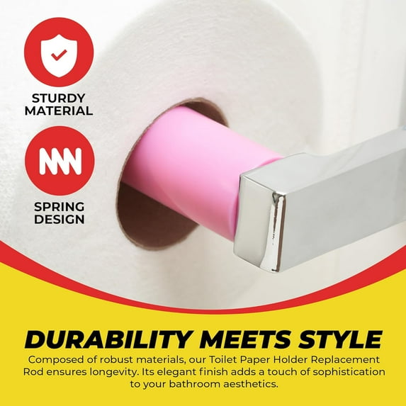 NOSGQ-Pink Universal Plastic Spring Loaded Toilet Paper Roll Holder ...