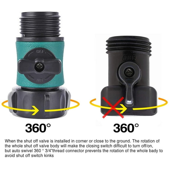 NOSGQ-Shut Off Valve, Water Hose Turn Off Valve Garden Hose Connector ...