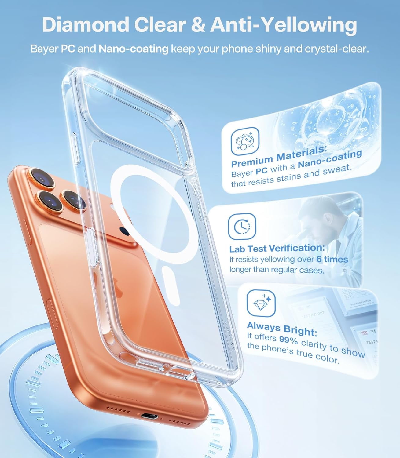 NOSGQ-Stronger Magnetic & Anti-Yellowing for iPhone 17 Pro Max Case ...