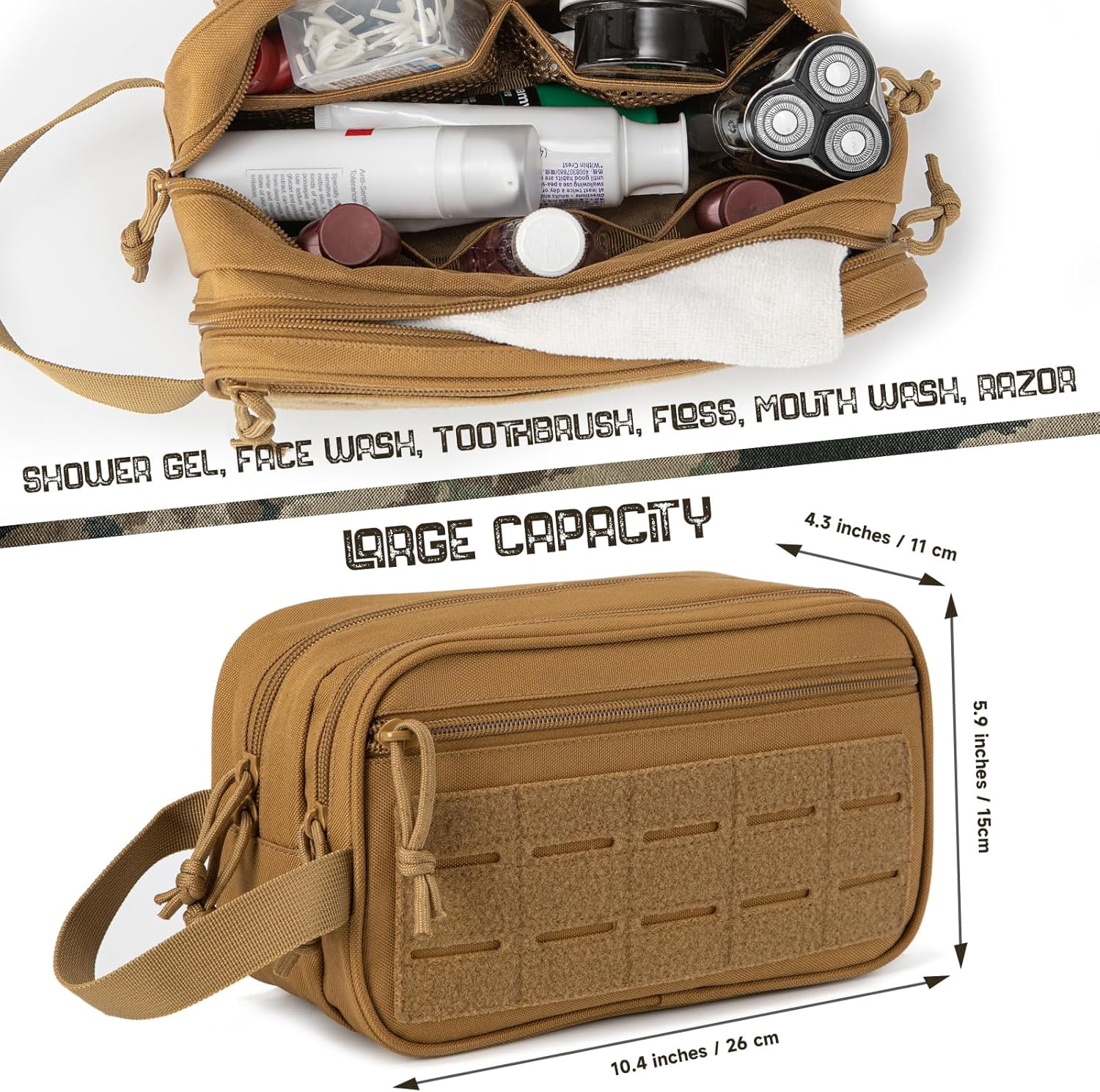NOSGQ-Tactical Toiletry Bag For Men Hygiene Bag EDC Military Tool Molle ...