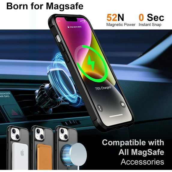 NOSGQ-UMIONE 360° Rotatable Magnetic Ring Design for iPhone 14, Built ...