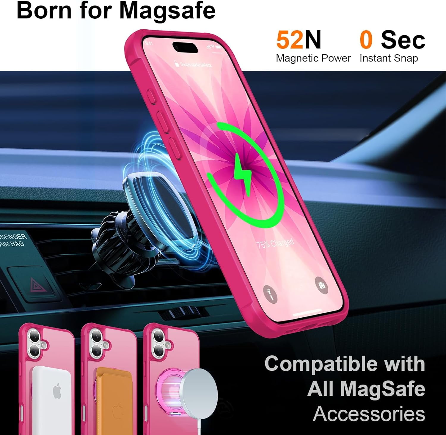 NOSGQ-UMIONE 360° Rotatable Magnetic Ring Design for iPhone 17, Built ...
