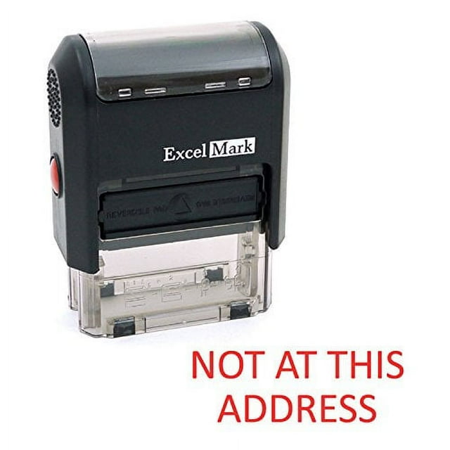 ExcelMark A1539 Self-Inking Rubber Stamp - 'NOT AT THIS ADDRESS' - Red ...