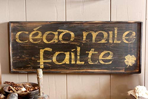 NOT BRANDED Early Looking CEAD Mile FAILTE Wooden Sign Irish Greeting ...