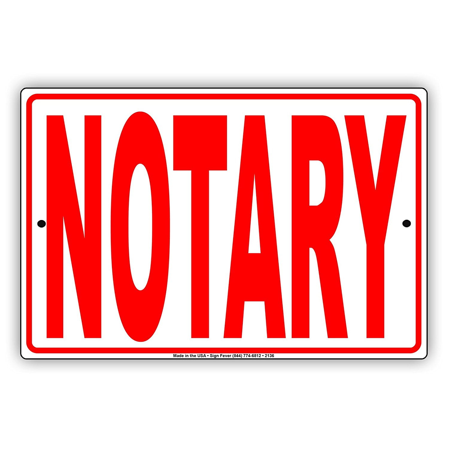 NOTARY Certified Officials Alert Caution Warning Notice Aluminum Metal ...