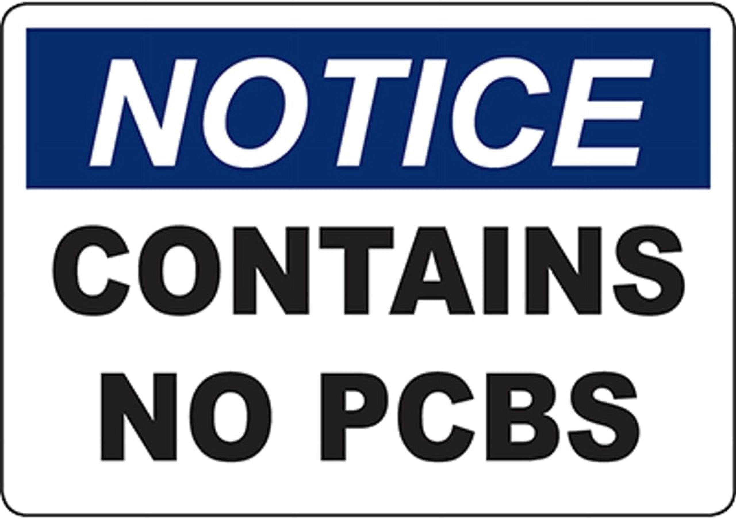NOTICE Contains No PCBs Sign Safety Signs HazCom Sign 8x12 Inch Notice ...