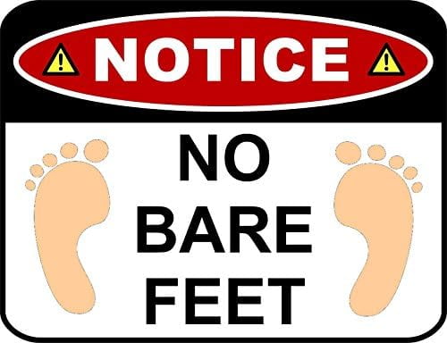 NOTICE NO BARE FEET Sign 12""x8"" Inches Metal Tin Sign Yard Sign ...