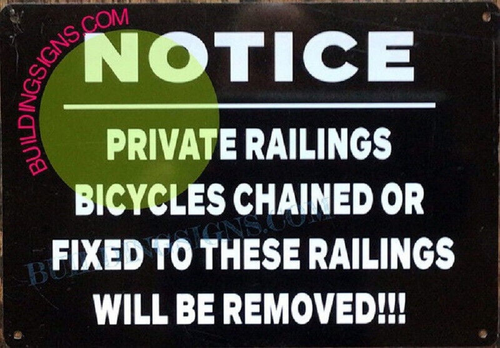 NOTICE PRIVATE RAILING SIGN (BLACK BACKGROUND, 7X10,Aluminum) -ref15822 ...