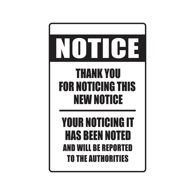 NOTICE THANK YOU FOR NOTICING Decal noticed noted fun office | Indoor ...