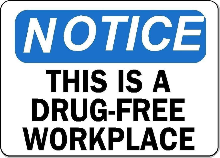 NOTICE This Is A Drug Free Workplace Safety Sign Decal Metal Sign Size ...