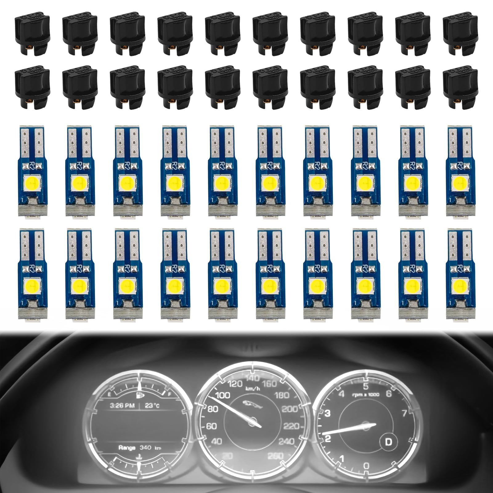 NOTISH 20PCS Car Dashboard SSF20 T5 Led Lights with Twist Lock Socket ...