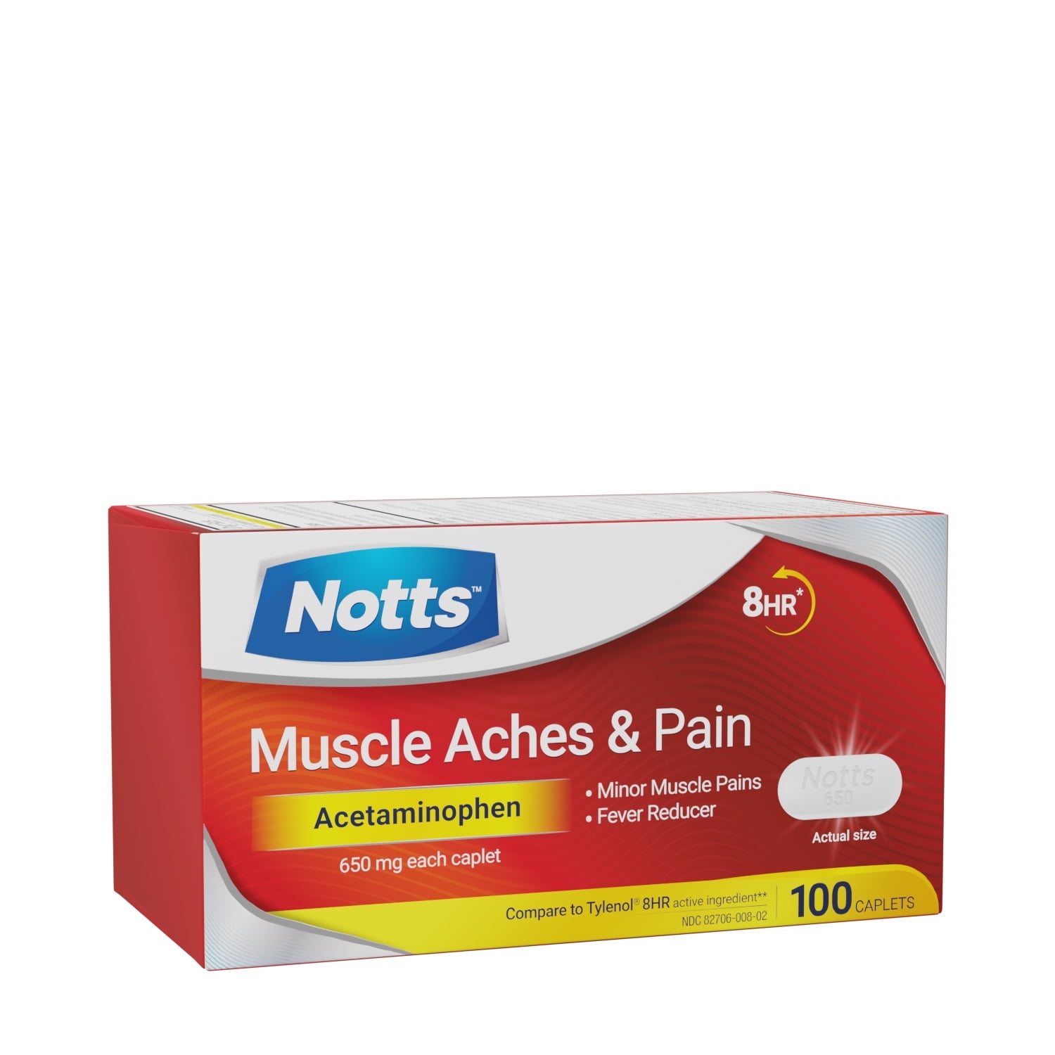 NOTTS Muscle & Body Aches & Pain | Acetaminophen, Pain Relief Pills ...