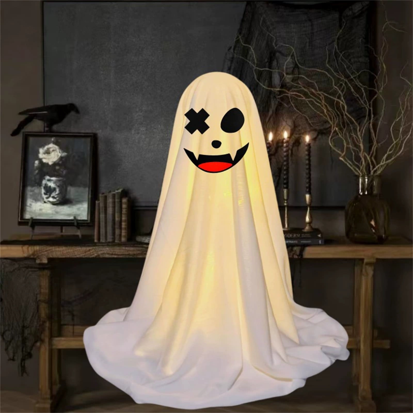 NOUGFVZP 14 Inch Light up Ghost Halloween Decorations, Outdoor Indoor ...