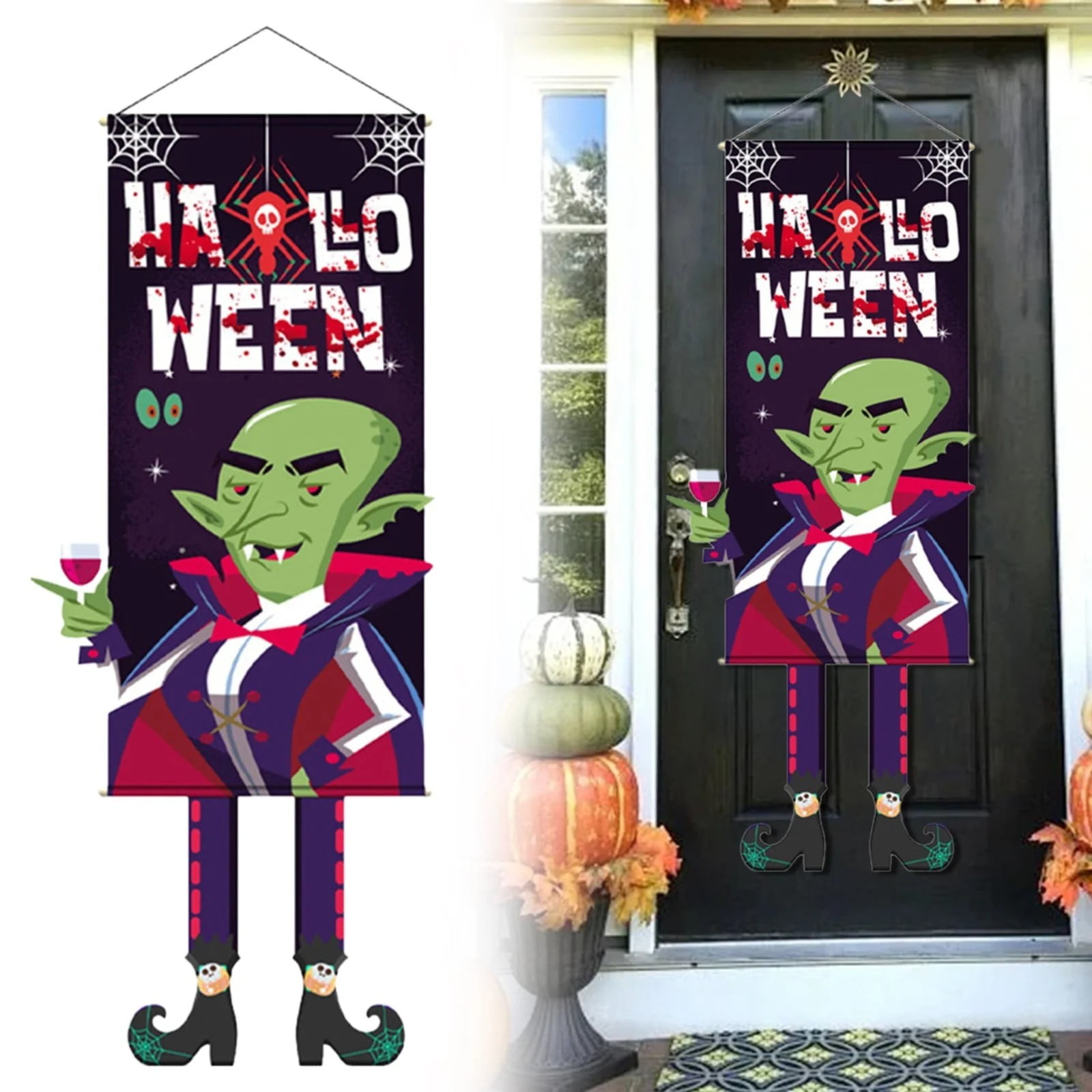 NOUGFVZP 2025 Halloween Vampire Decor Mural Painting - Outdoor Hanging ...