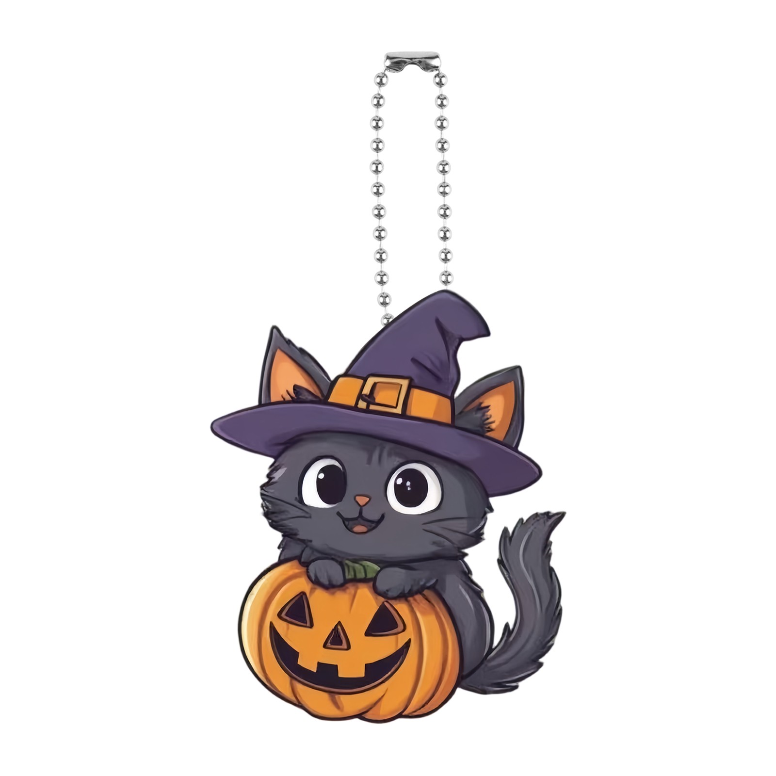 NOUGFVZP 2025 NEW Winking Cat Halloween Acrylic Ornament - Cute Pumpkin ...