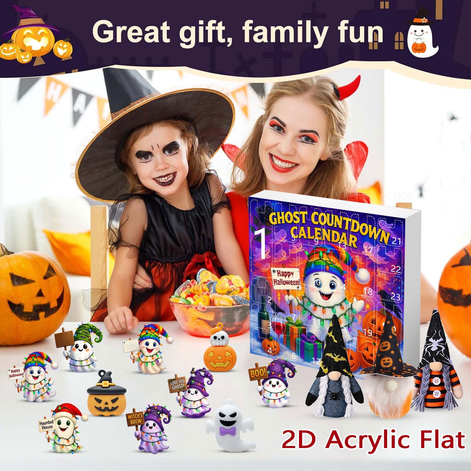 NOUGFVZP Christmas Ghost Advent Calendar 2025, 24 Days Cute Ghost ...