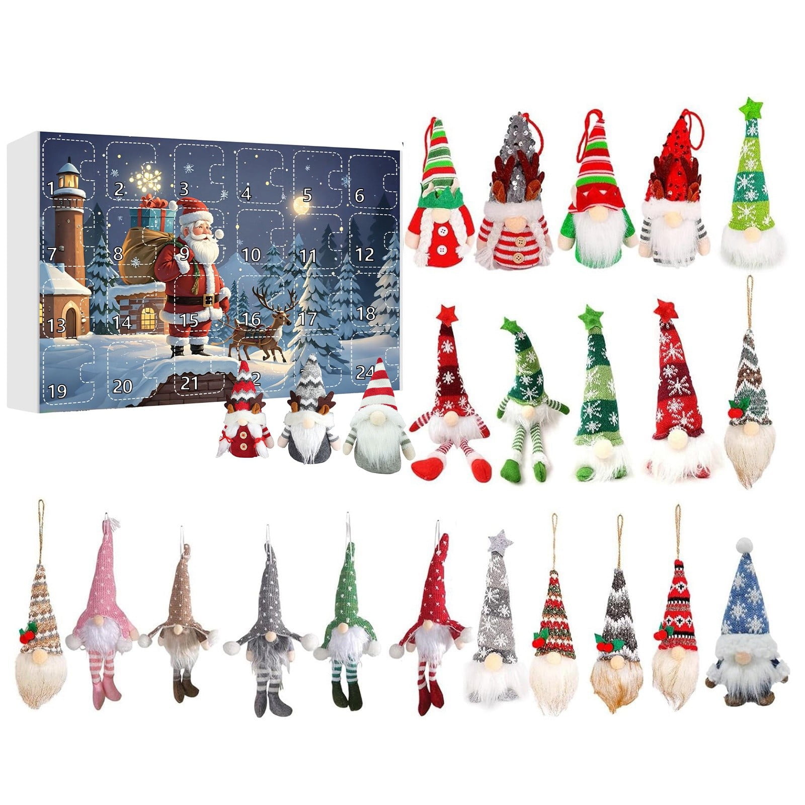 NOUGFVZP Enchanting Christmas Gnome Advent Calendar 2025, 24pc ...