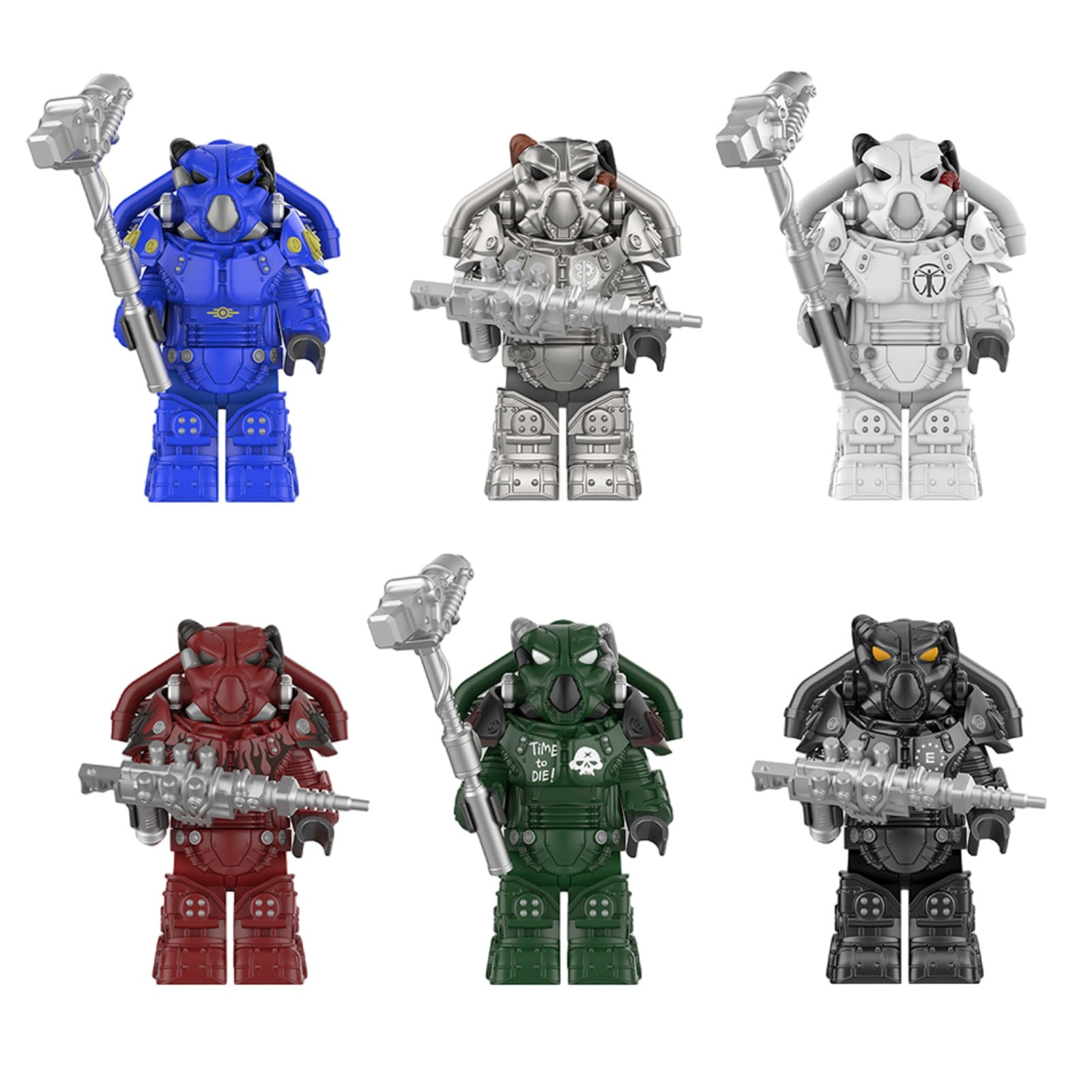 NOUGFVZP Fallout Minifigures Building Blocks Toy Set of 6, Post ...
