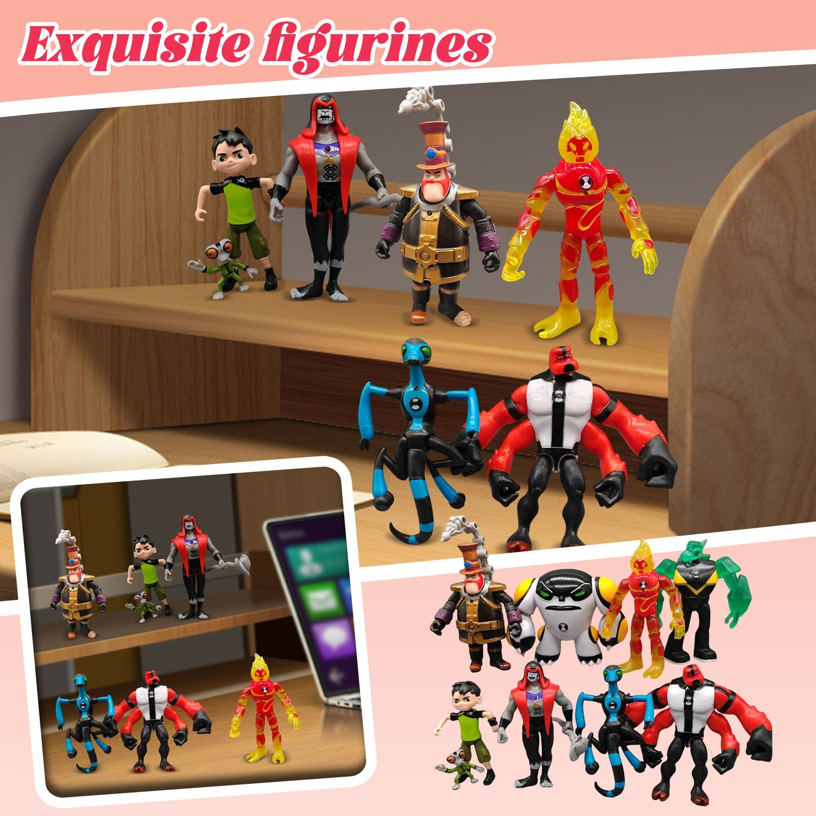 NOUGFVZP Figures Based on Ben 10 Action Figures - Set of 9 Toys [Ben ...