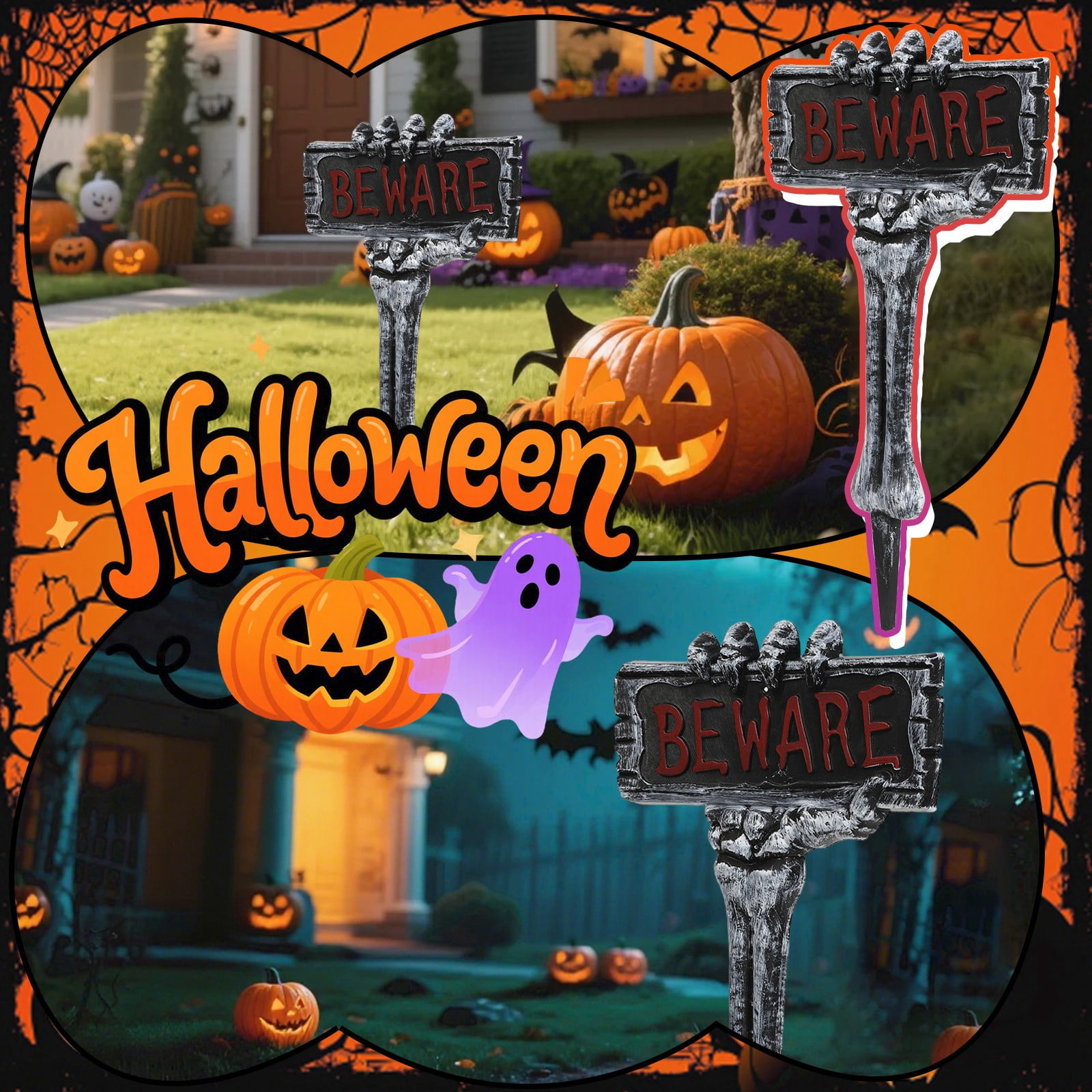 NOUGFVZP Ghost Hand Stake Scary Halloween Lawn Decoration, for Outdoor ...