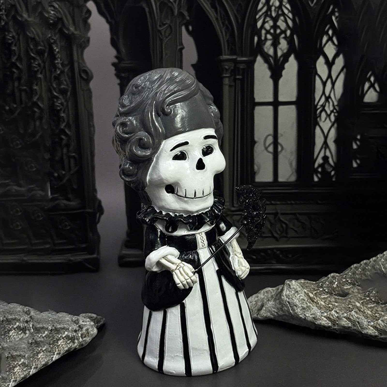 NOUGFVZP Halloween Dapper Desmond Skeleton, 7-Inch Victorian Gothic ...