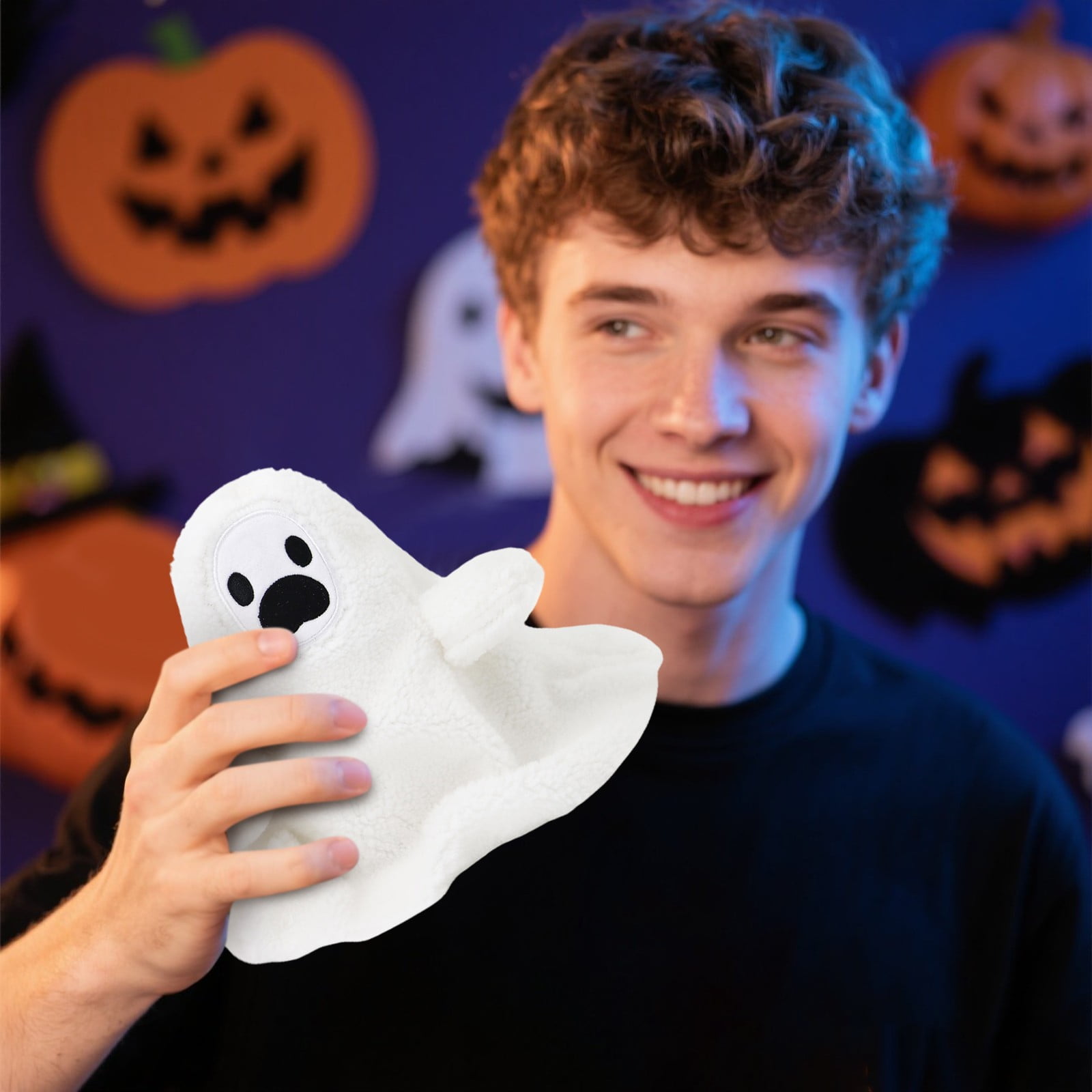 NOUGFVZP Halloween Ghost Hand Puppet for Storytelling, 10-Inch Plush ...