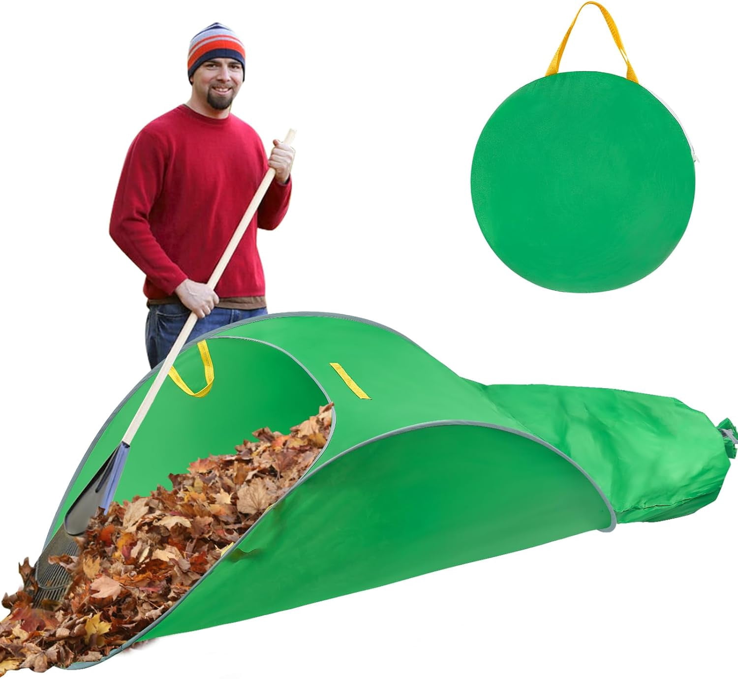 NOUGFVZP Leaf Collector,Extra Large Portable Pop Up Leaf Bags, Foldable ...