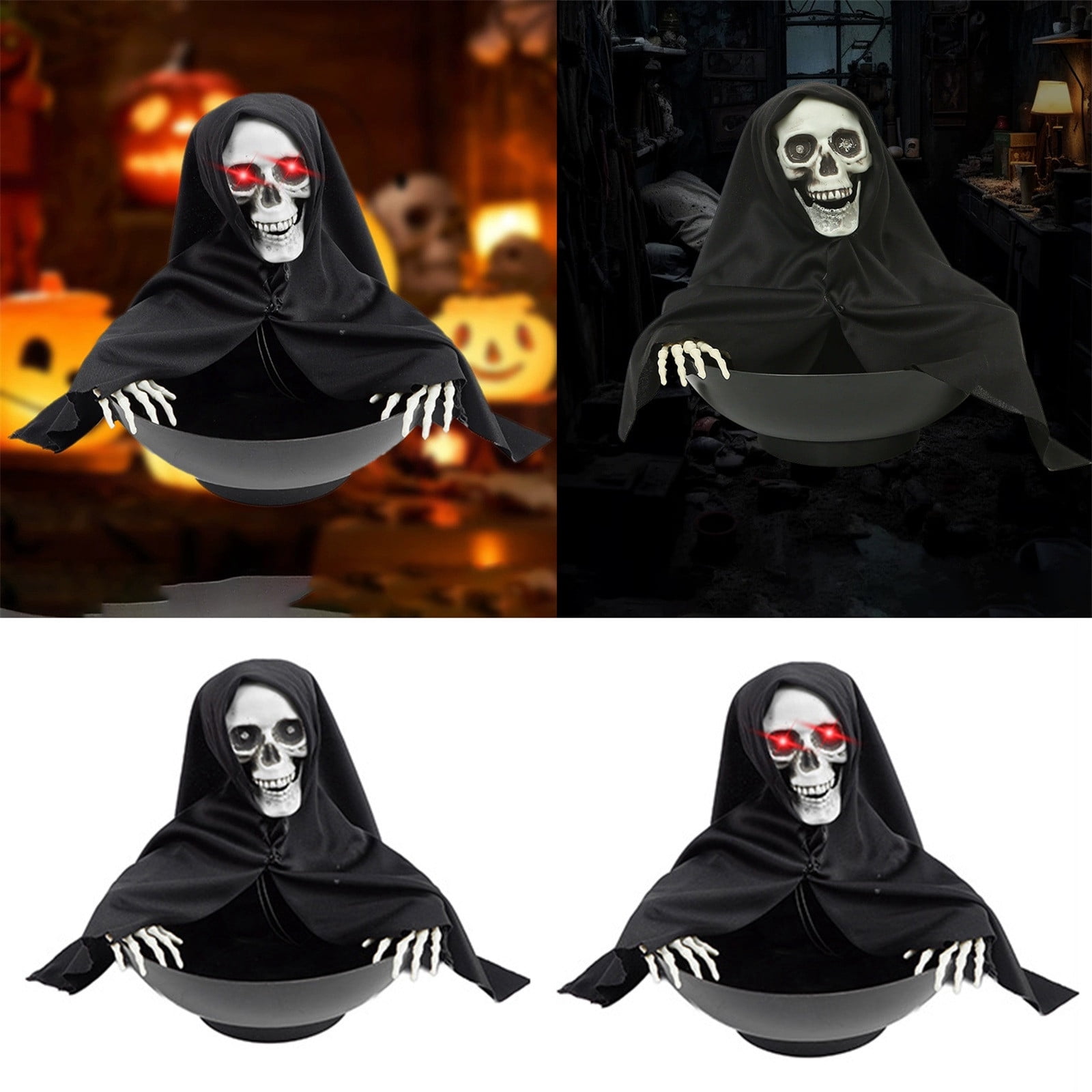 NOUGFVZP Spooky Motion Activated Skeleton Candy Holder with Screaming ...