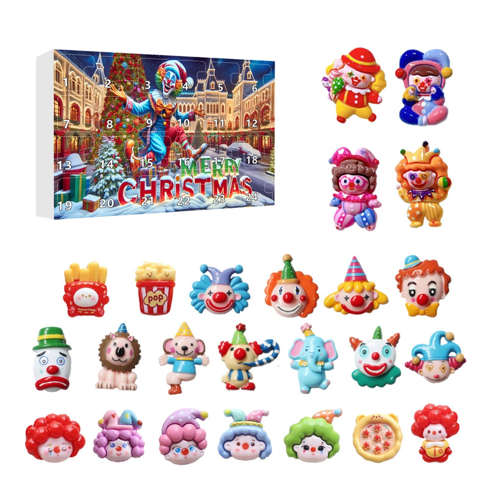 NOUGFVZP Whimsical Christmas Buffoo Clown Blind-Box Advent Calendar ...