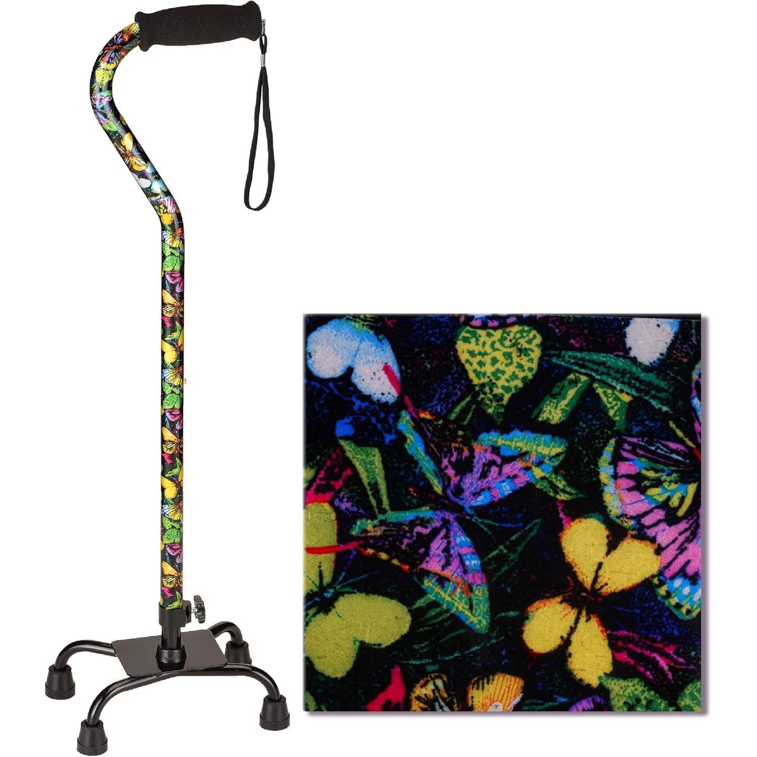 NOVA Designer Quad Cane, Lightweight Four Legged Cane with Soft Grip ...