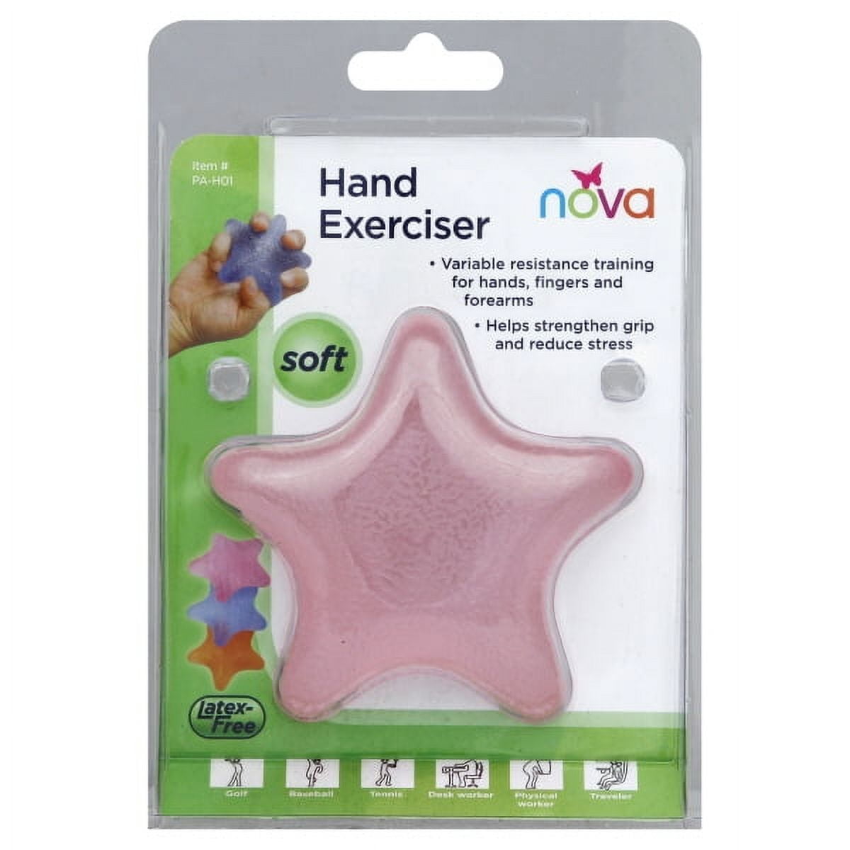 NOVA Hand Exerciser Star, Hand Grip Squeeze Star for Strength, Stress ...