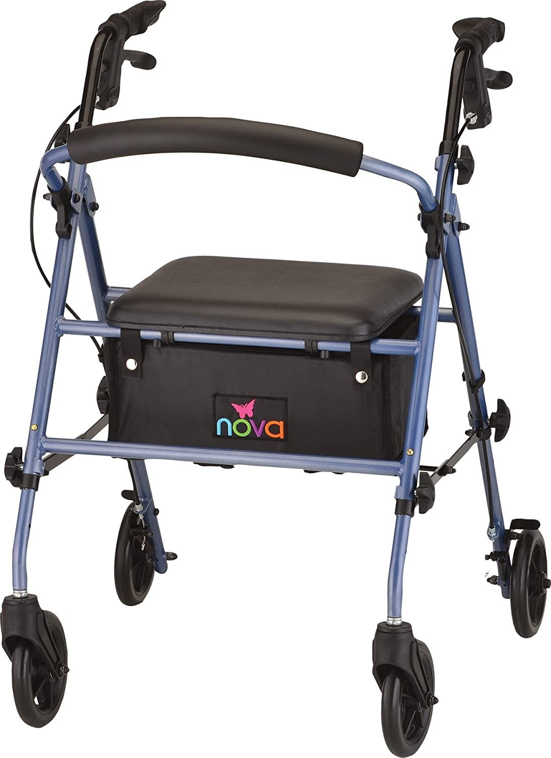 NOVA Journey Steel Rollator Walker, Blue - Walmart.com