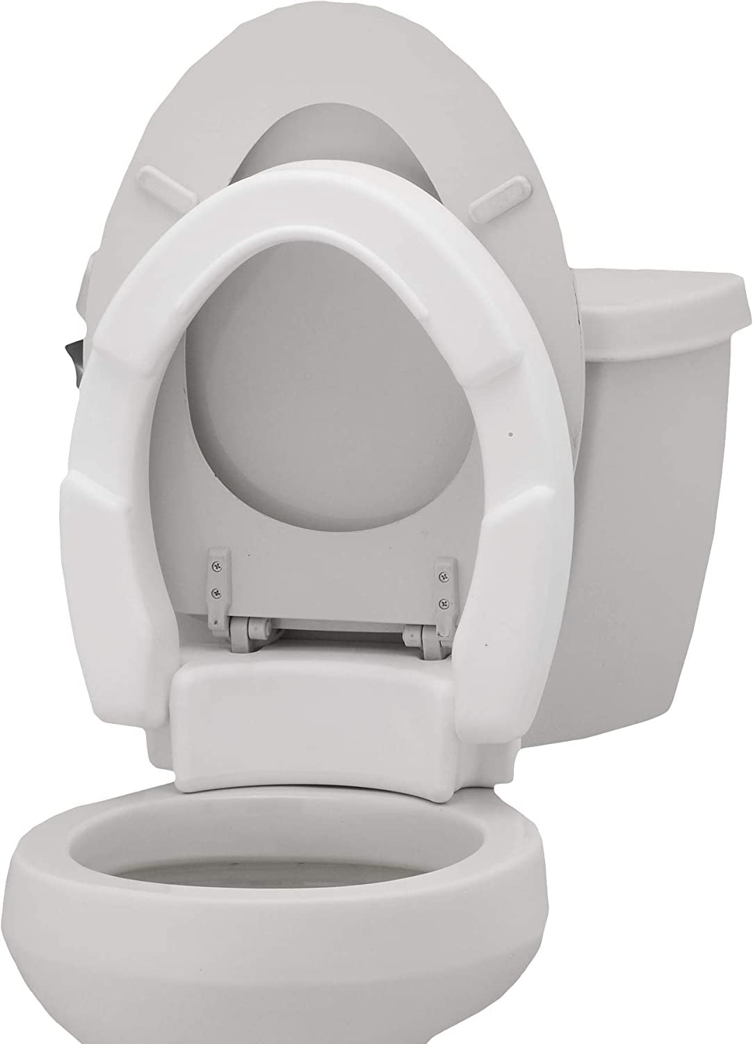 NOVA Medical Hinged Toilet Seat Riser, Raised Elongated Seat, White, 1 ...