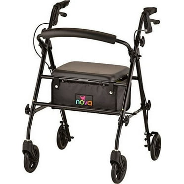NOVA Zoom Rollator Walker with 20 Seat Height, Rolling Walker with ...