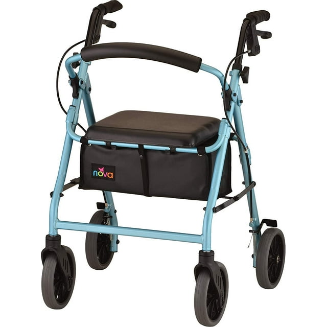 NOVA Zoom Rollator Walker with 22 Seat Height, Rolling Walker with ...