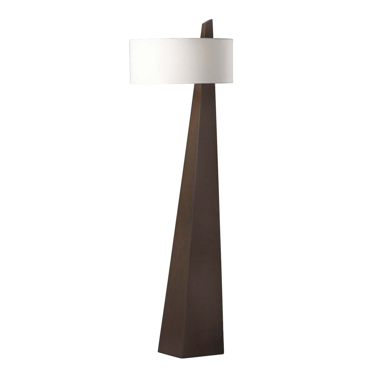 NOVA of California Obelisk Floor Lamp - 63", Chestnut Wood, Linen Shade ...