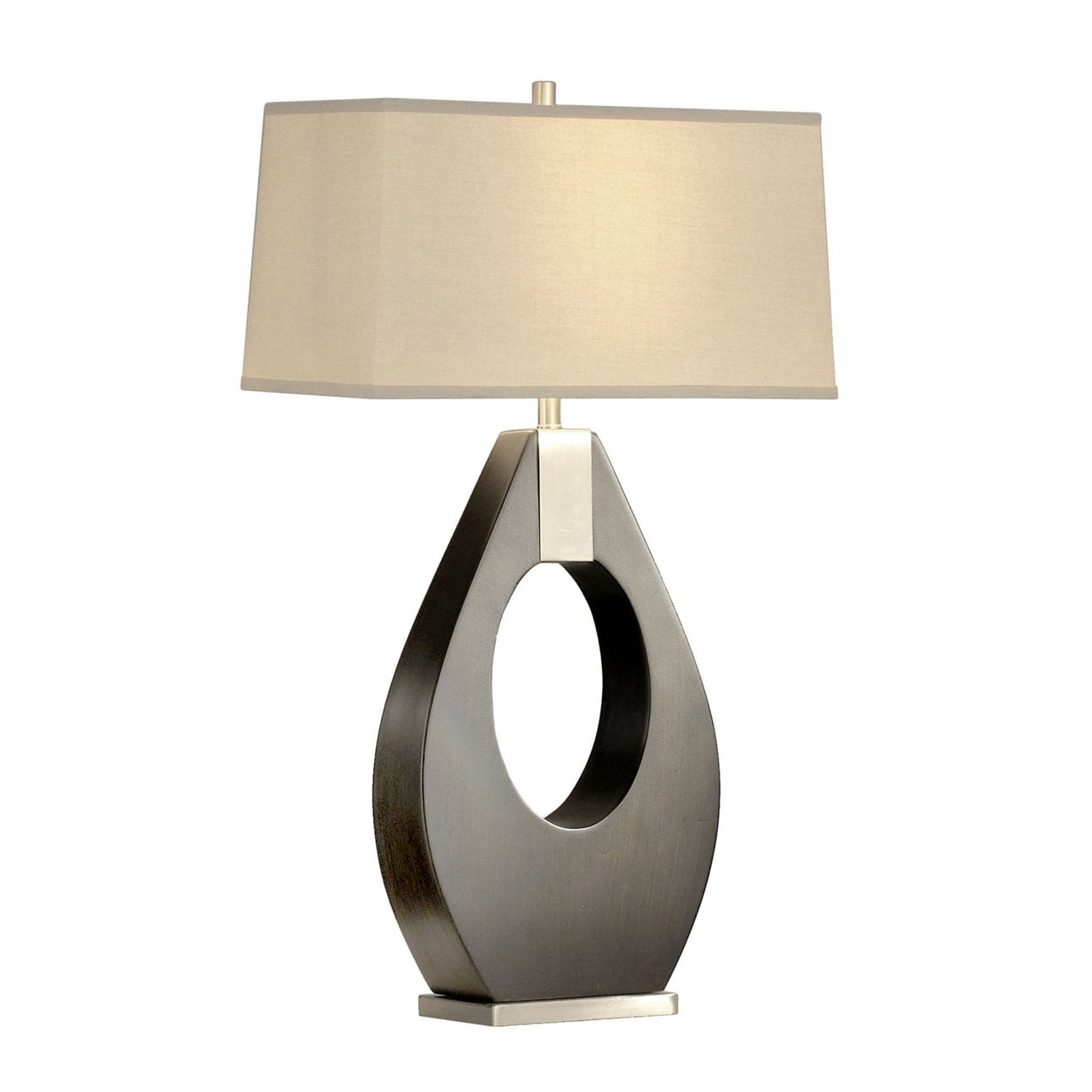 NOVA of California Pearson Table Lamp - 30", Pecan Wood and Brushed Nickel, 3-Way Rotary Switch ...