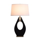 NOVA of California Pearson Table Lamp - Ebony Wood, Weathered Brass ...