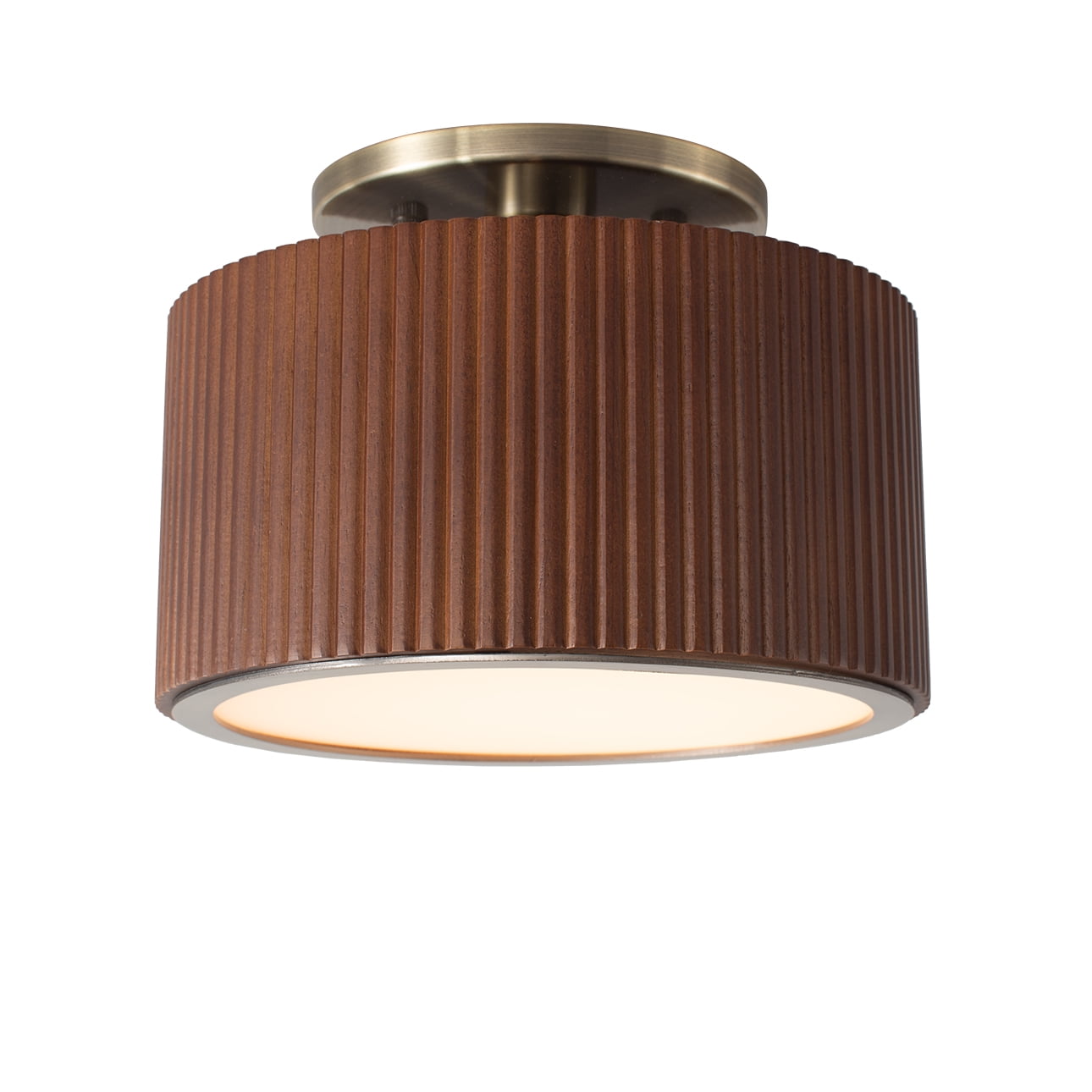 NOVA OF CALIFORNIA Tambo Semi-Flush Mount Ceiling Light - Dark Walnut ...