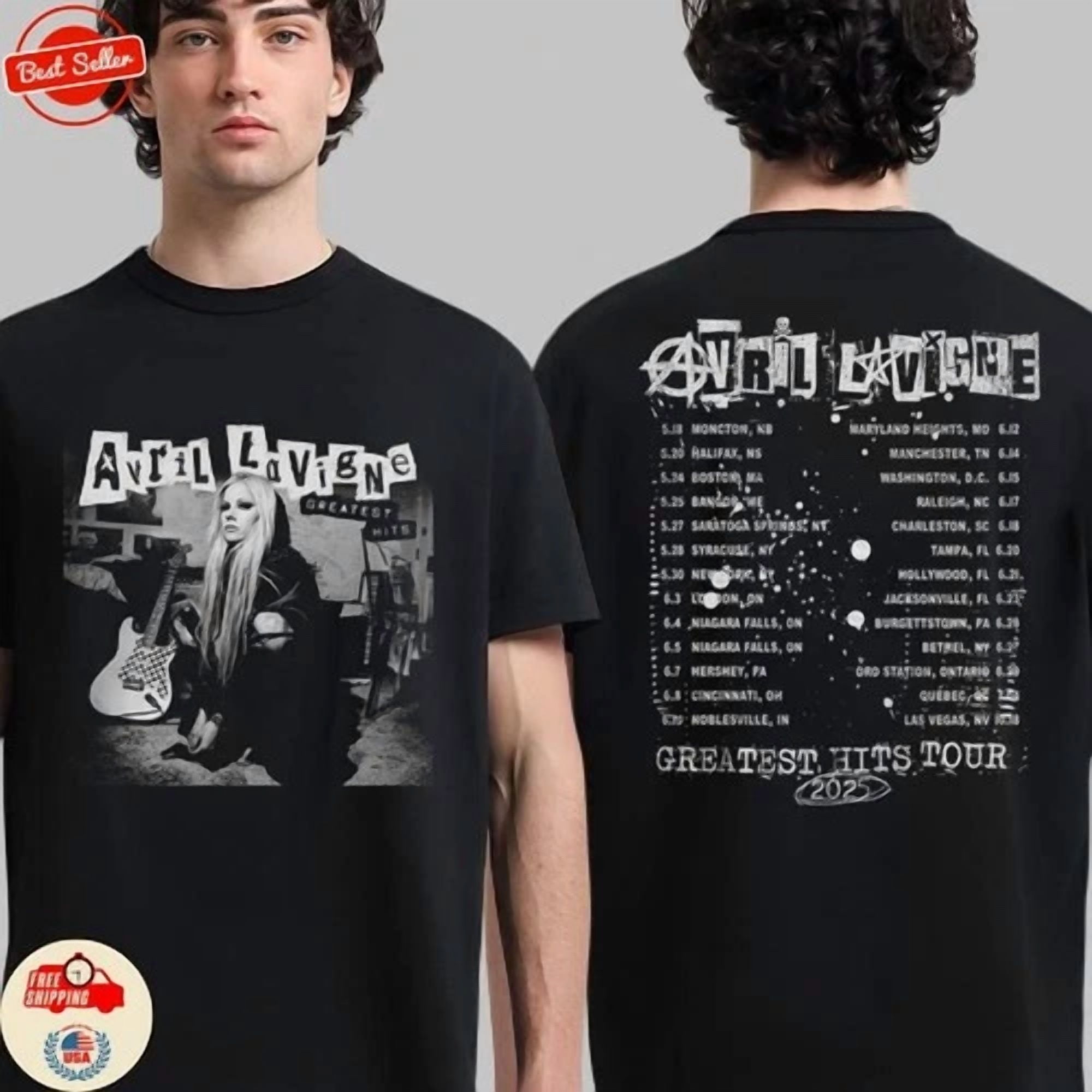 NOVA16 Avril Lavigne 2025 Greatest Hits Tour Shirt - Walmart.com